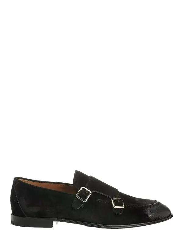 CORVARI Double-buckle Suede Loafers - Black