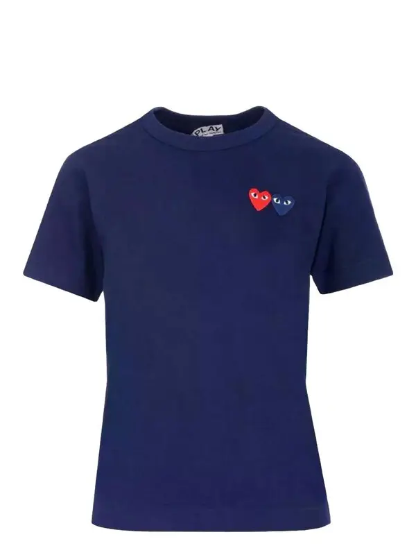 Play Comme Des Garcon Heart-patch T-shirt - Blue