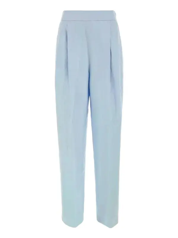 Agnona Pleated Linen Trousers - Blue