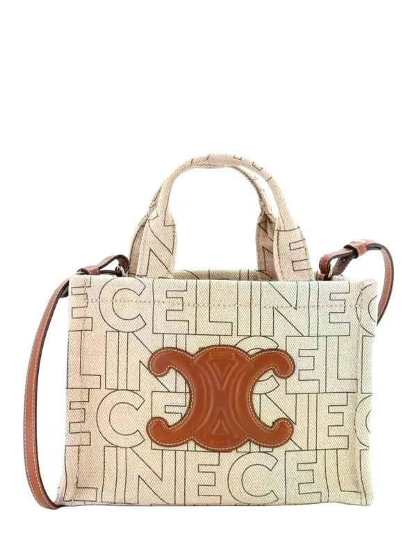Celine Cabas Thais Triomphe Printed Small Tote Bag - Neutrals