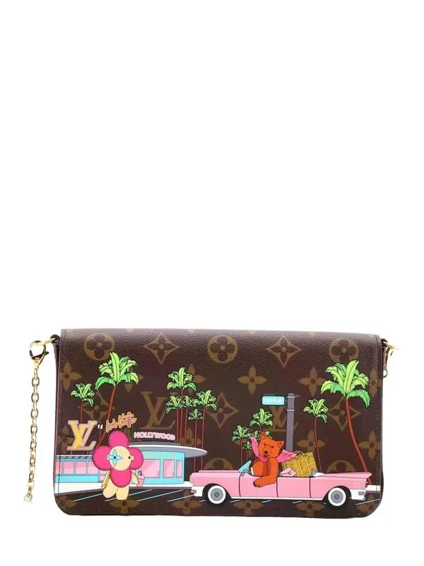 LOUIS VUITTON Felicie Pochette Limited Edition Vivienne Xmas Monogram Canvas - Brown