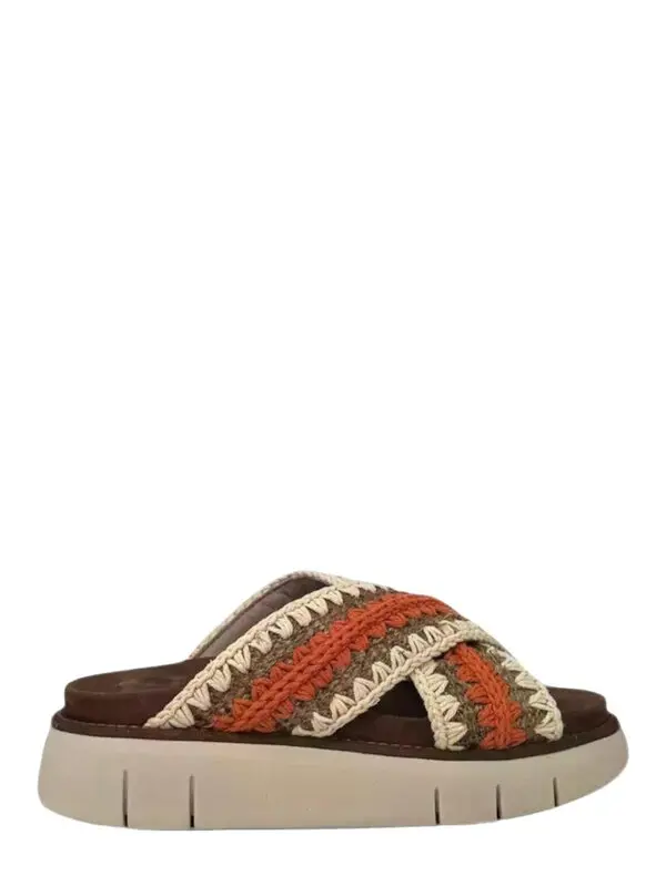Mou Bounce Woven-straps Sandals - Orange