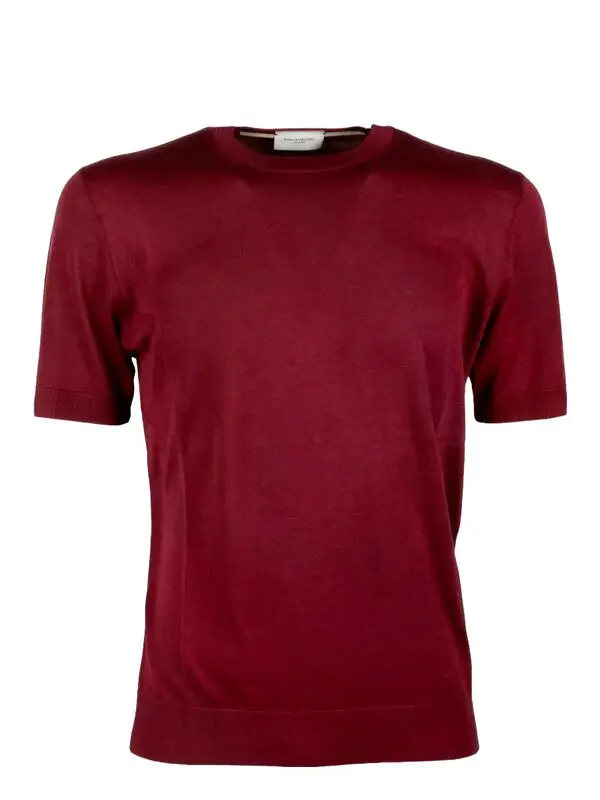 PAOLO PECORA Fine-knit Short-sleeve T-shirt - Red