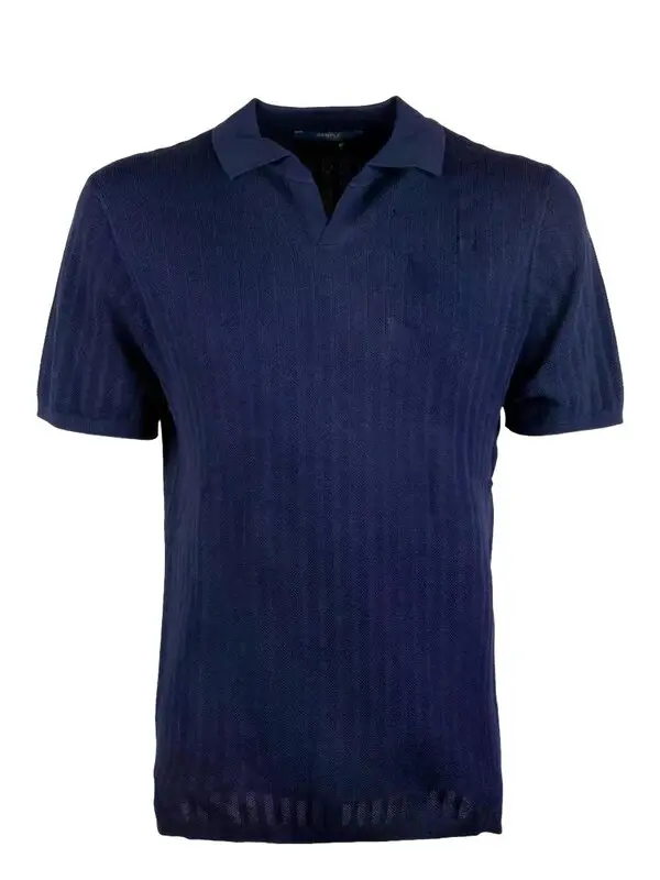 PEOPLE OF SHIBUYA Ribbed-knit Short-sleeve T-shirt - Blue