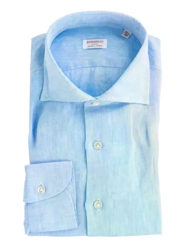 BORRIELLO NAPOLI Marechiaro Spread-collar Shirt - Blue