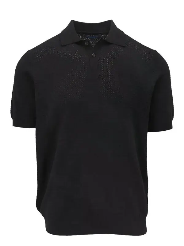 PYA Short-sleeve Knit Polo Shirt - Black