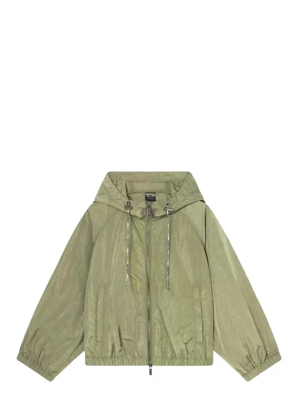 Armani Exchange Hooded Zip-up Windbreaker Jacket - Green