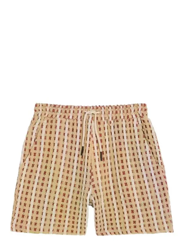 OAS Company Plaid Textured Shorts - Neutrals