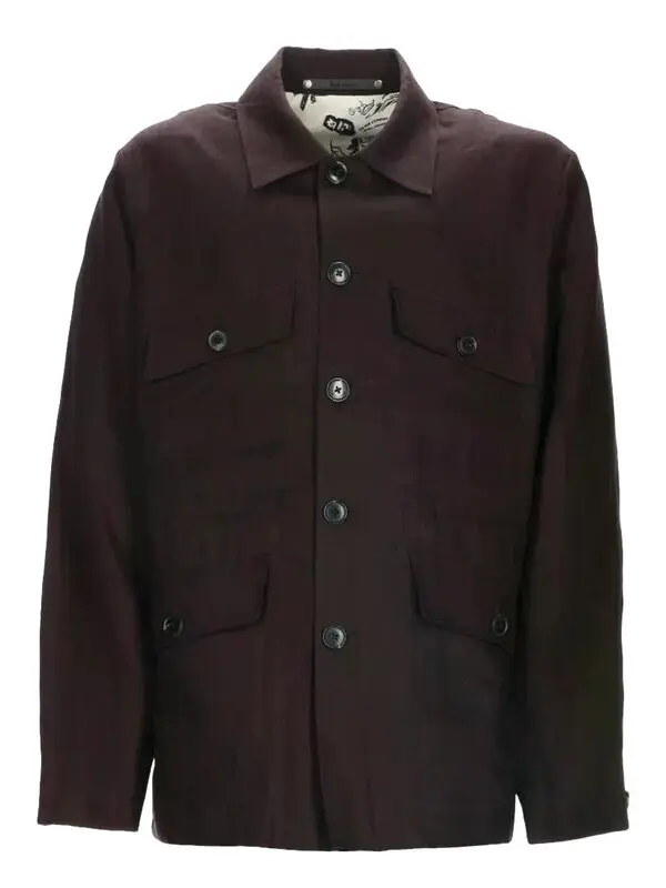 Paul Smith Multi-pocket Jacket With Drawstring Waist - Brown
