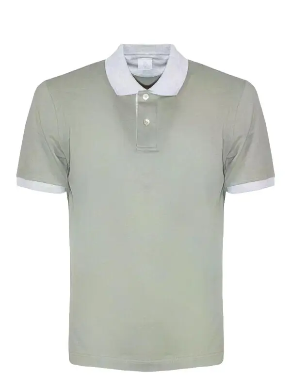 Eleventy Contrast-trim Short-sleeve Polo Shirt - Green