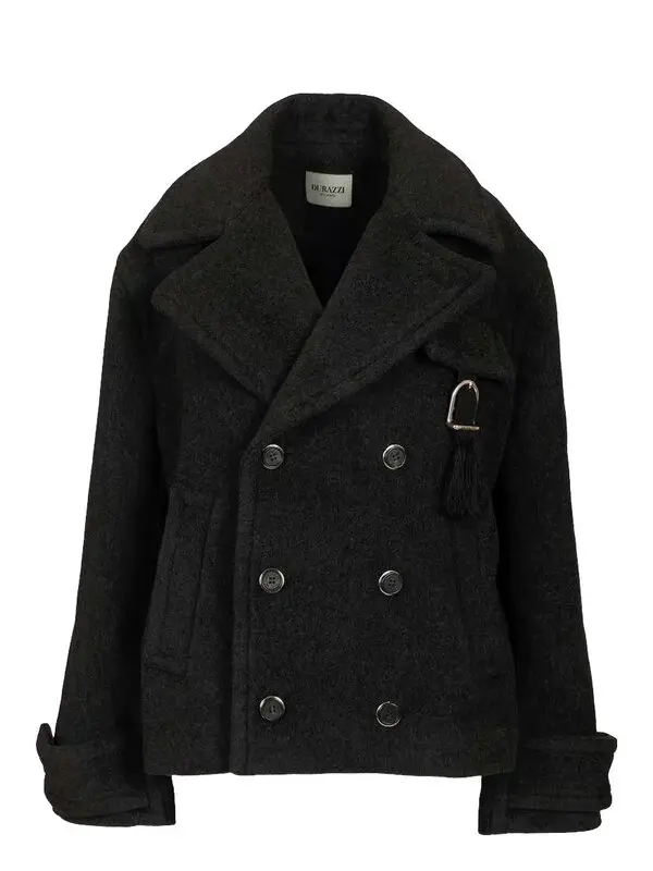 DURAZZI MILANO Double-breasted Wool Peacoat - Grey