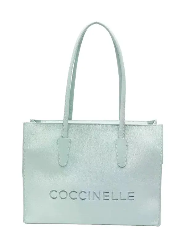 COCCINELLE Logo-embossed Leather Shoulder Bag - Blue