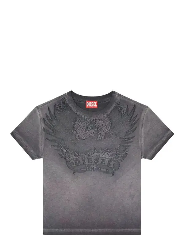 DIESEL® Devoré Phoenix Cotton T-shirt - Grey