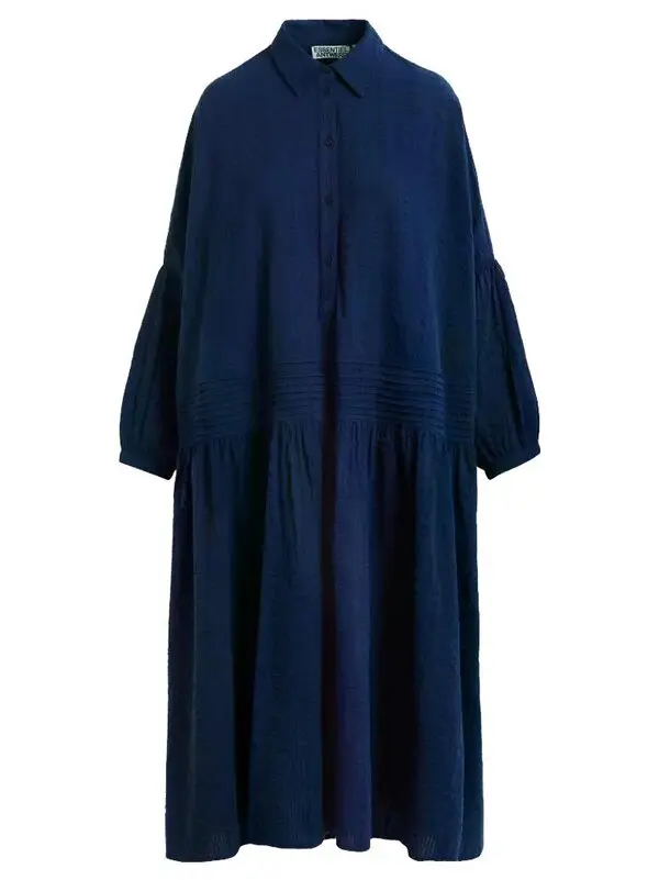 Essentiel Antwerp Pleated Shirt Dress - Blue