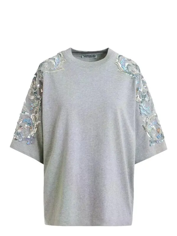 Essentiel Antwerp Sequin And Bead Embellished T-shirt - Grey