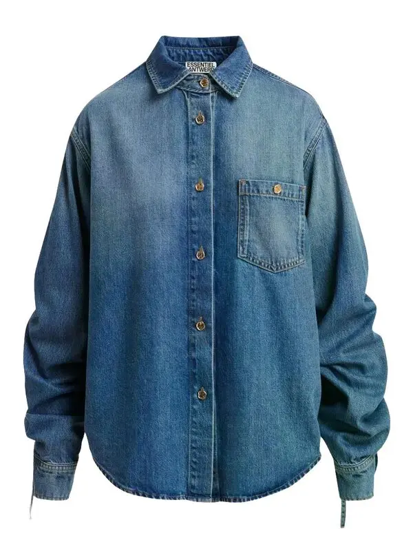 Essentiel Antwerp Drawstring-sleeve Shirt - Blue