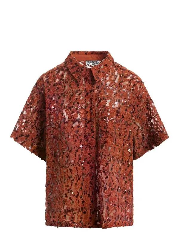 Essentiel Antwerp Sequin-embellished Shirt - Red