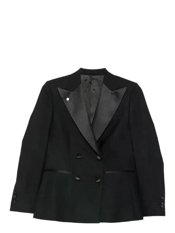 LUIGI BIANCHI MANTOVA Double-breasted Blazer - Black