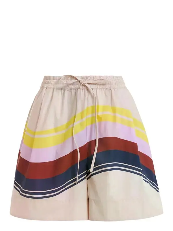 Essentiel Antwerp Stripe-print Mini Shorts - Neutrals