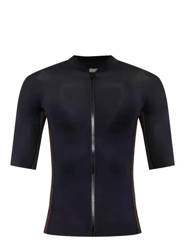 MAISON MARGIELA Short Sleeve Zip-up T-shirt - Black