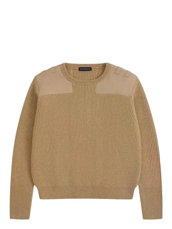 Gosha Rubchinskiy Ribbed-knit Elbow-patch Sweater - Neutrals