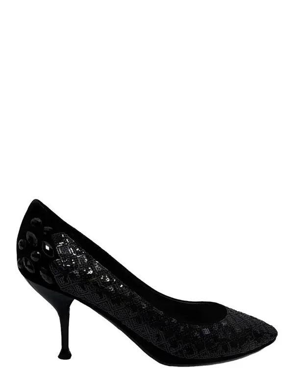 GIUSEPPE ZANOTTI Sequinned Almond-toe Pumps - Black