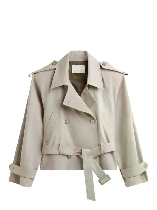 THE FRANKIE SHOP Belted Double-breasted Jacket - Neutrals