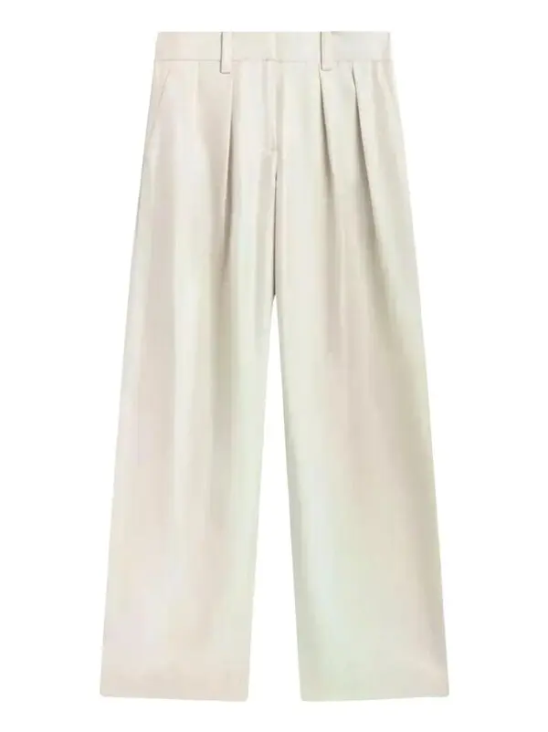 THE FRANKIE SHOP Pleated Wide-leg Trousers - Neutrals