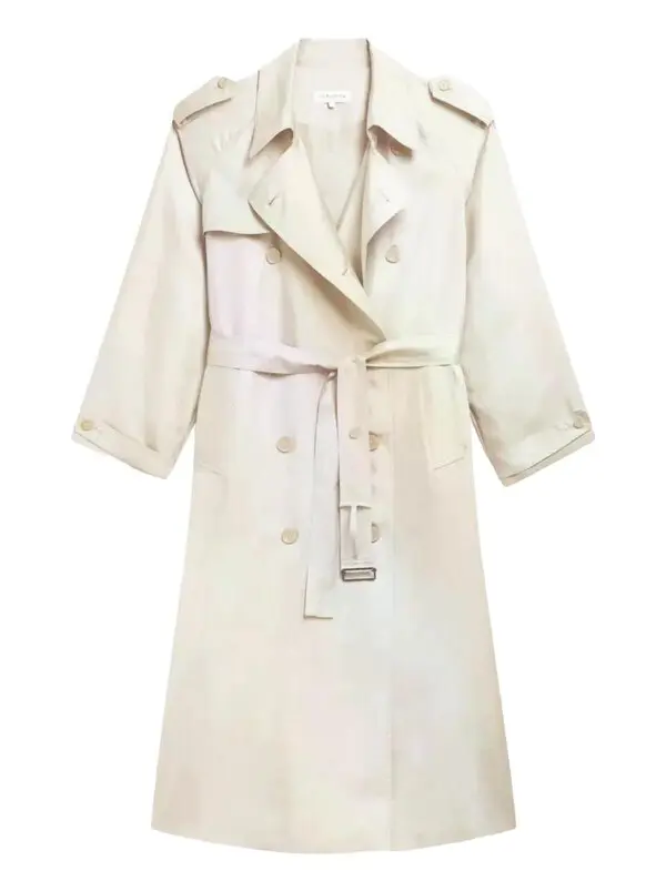 THE FRANKIE SHOP Double-breasted Belted Trench Coat - Neutrals