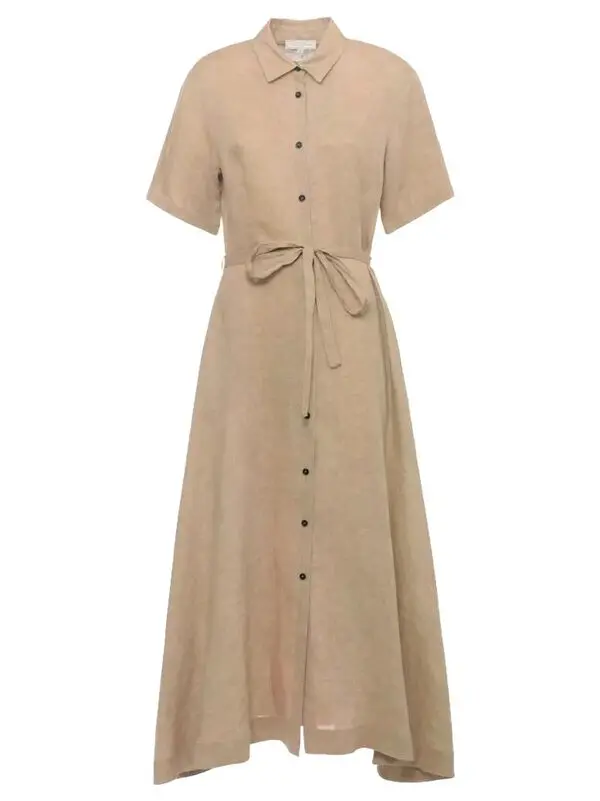 Antonelli Firenze Belted Button-down Midi Dress - Neutrals