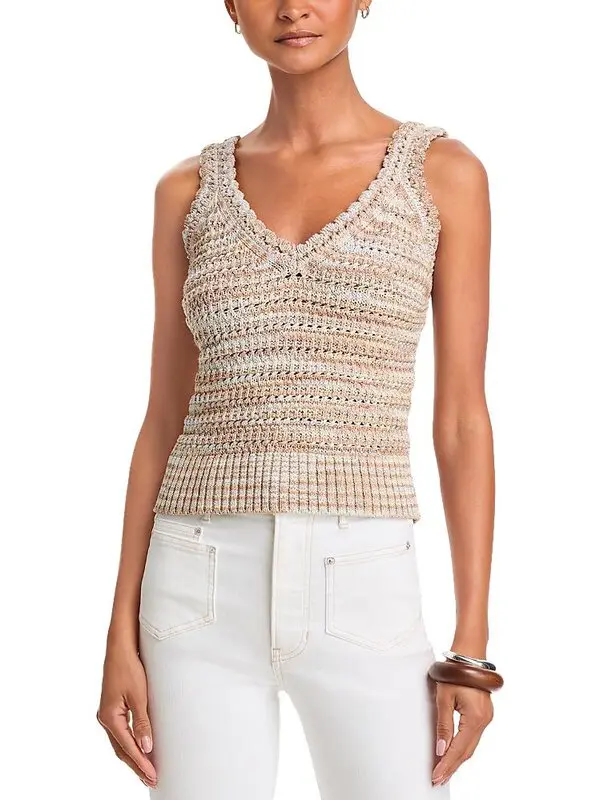 Veronica Beard Selwyn Sweater Tank Top - Beige Mult