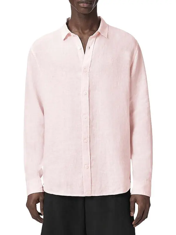 ALLSAINTS Loom Long Sleeve Shirt - Seashell Pink