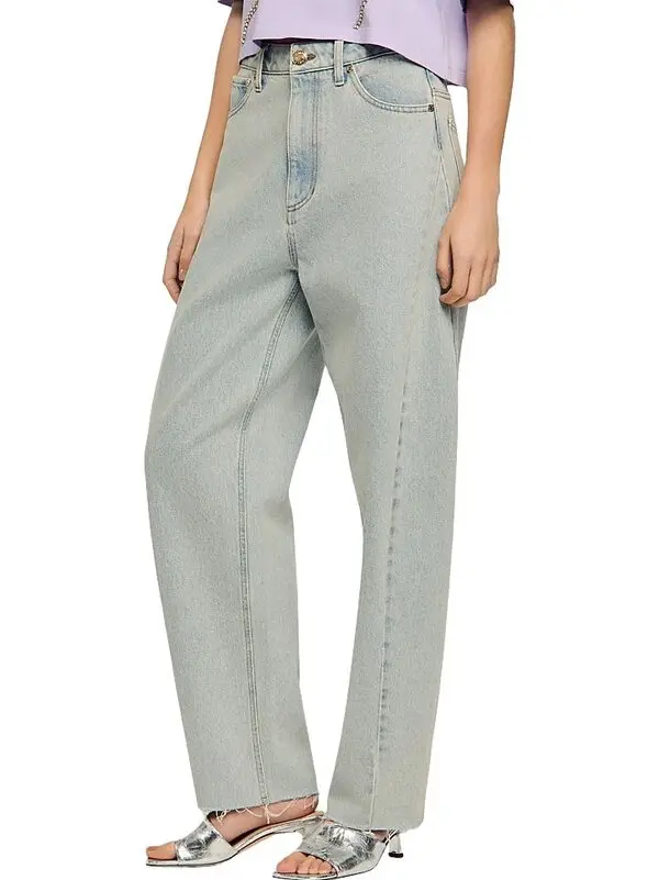 Sandro Canada Faded Barrel Jeans - Light Blue Jean