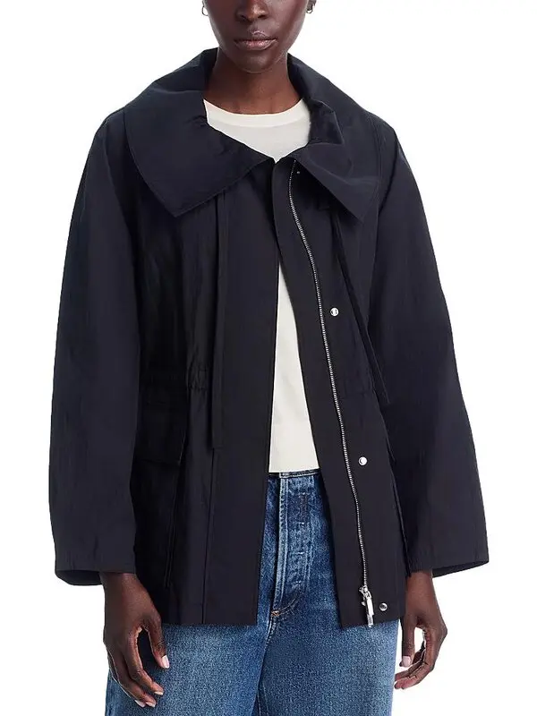 Lafayette 148 New York Oversized Funnel Neck Jacket - Black