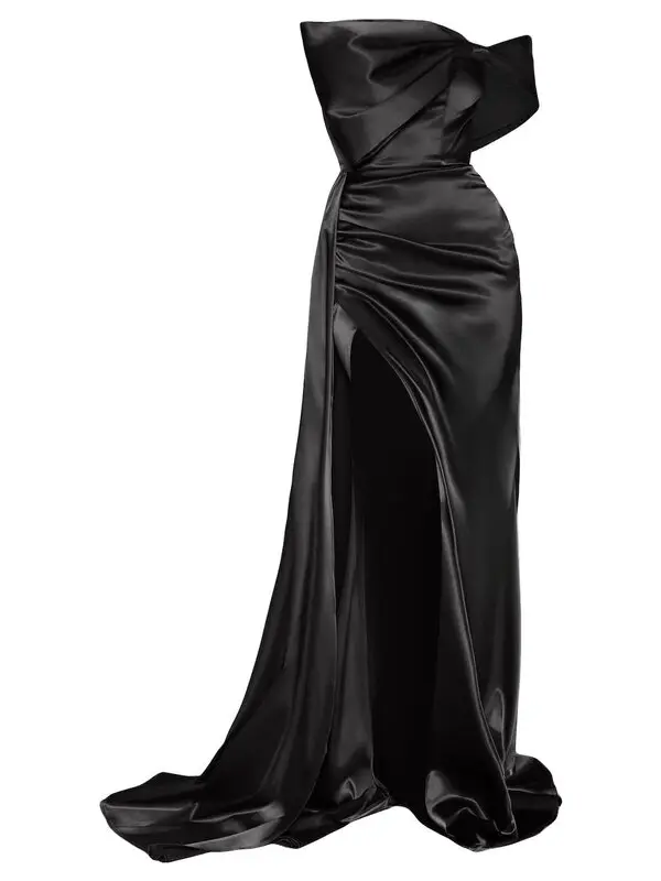 MODA GLAM Vienna Statement Bow Gown - Black
