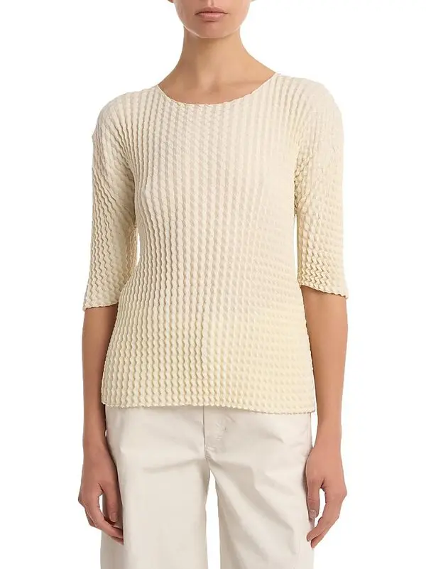 Issey Miyake Spongy Pleated Top - Off-white
