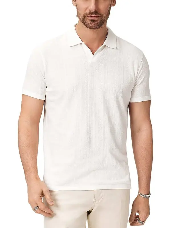 John Varvatos Zion Jacquard Garment Dye Polo - Salt