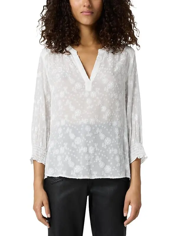 Gerard Darel Callys Ruffled Cuff Top - Ecru