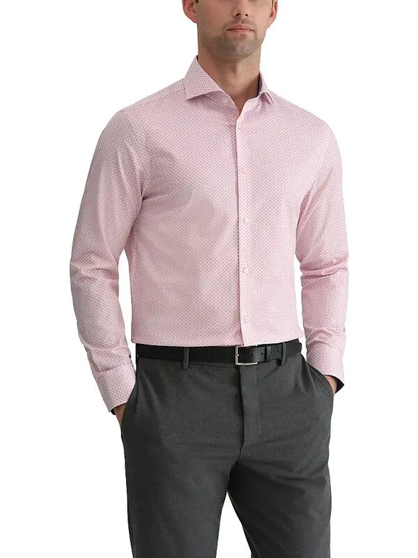 Ted Baker London Nantucket Slim Fit Premium Stretch Medallion Dress Shirt - Pink Multi