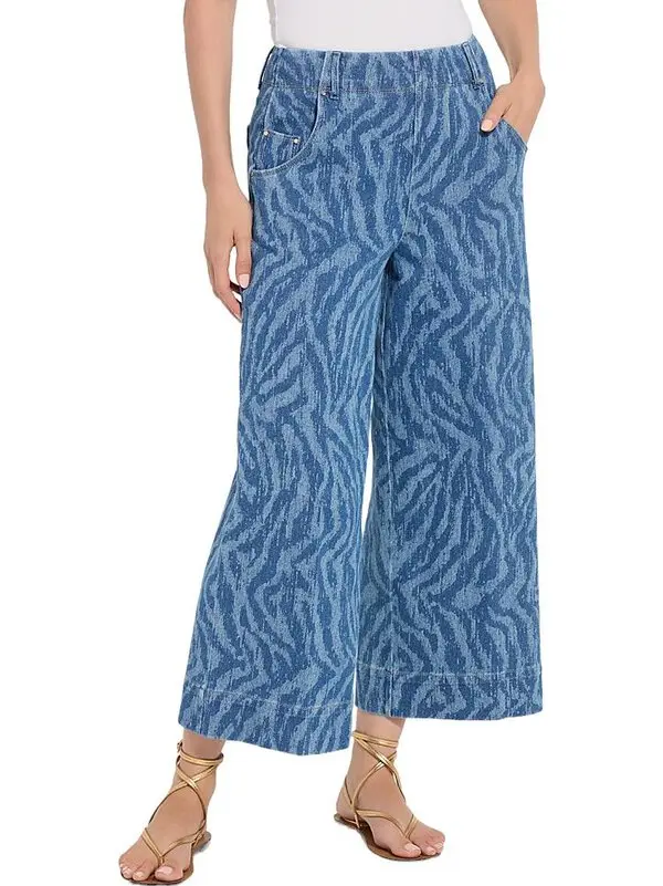 Lyssé Leo High-rise Cropped Wide Leg Jeans - Current Ripples