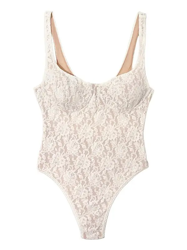 Hanky Panky Signature Lace Underwire Bodysuit - Marshmallow