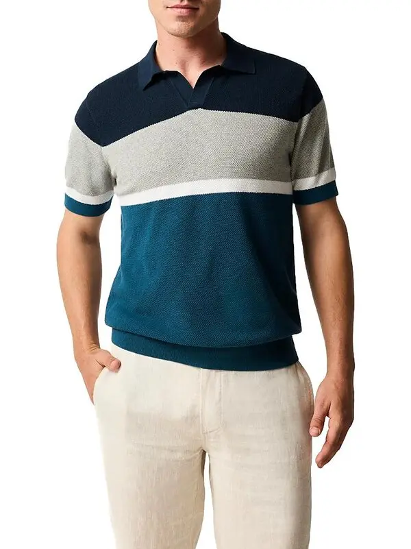 Rodd & Gunn Brunswick Knit Striped Polo - Teal