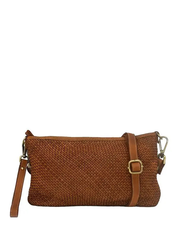 BOLSA NOVA HANDBAGS Laura Woven Crossbody - Brown
