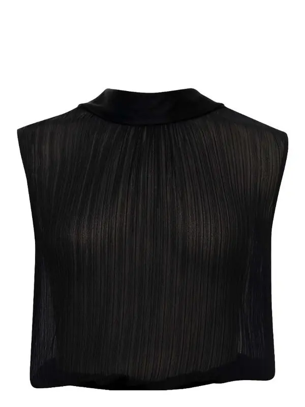 Sélone Ellen Pleated Scarf Top - Black