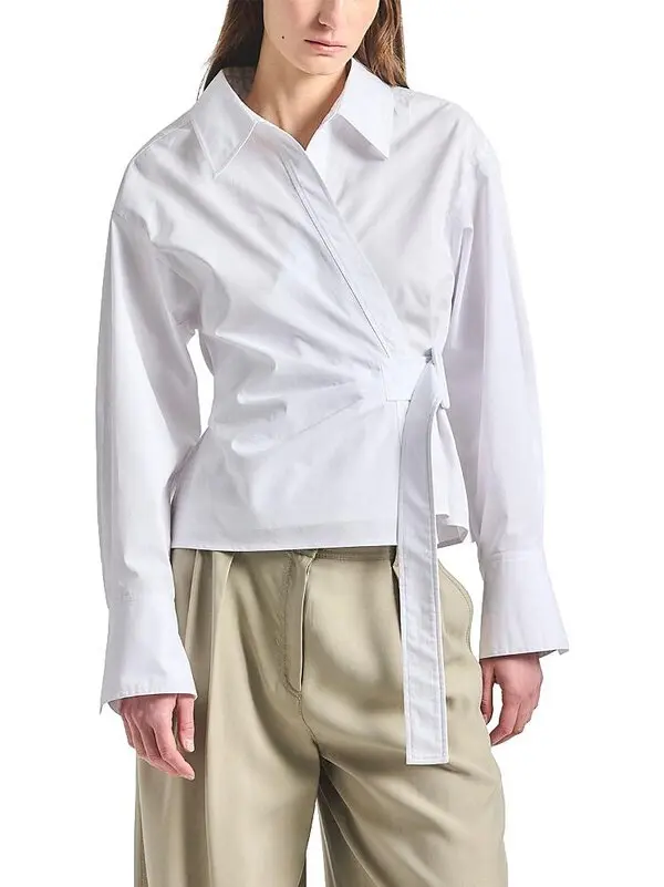 Derek Lam 10 Crosby Gavin Wrap Shirt - White