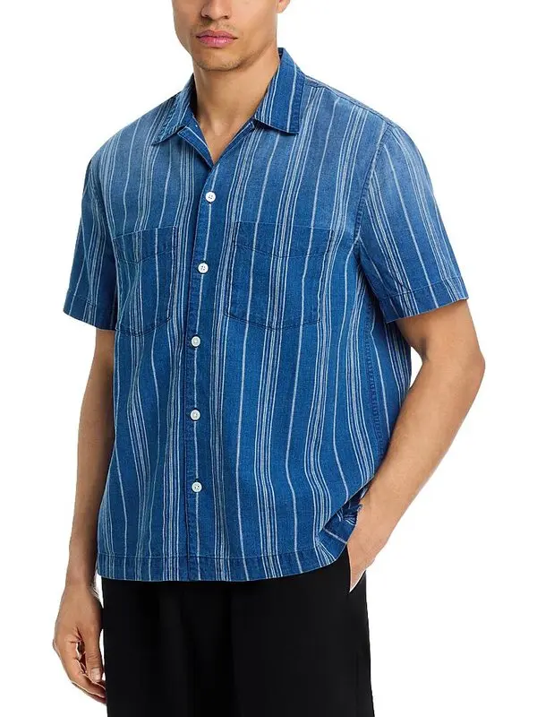 Madewell Short Sleeve Novelty Denim Stripe Shirt - Neal Stripe