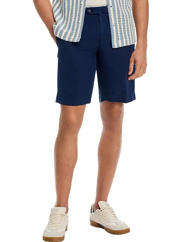 SLOWEAR Incotex Linen & Cotton Garment-dyed Chino Shorts - Dark Blue