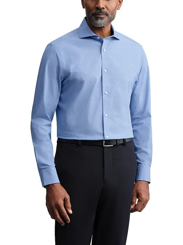 Ted Baker London Nantucket Spread Collar Slim Fit Premium Stretch Dress Shirt - Blue