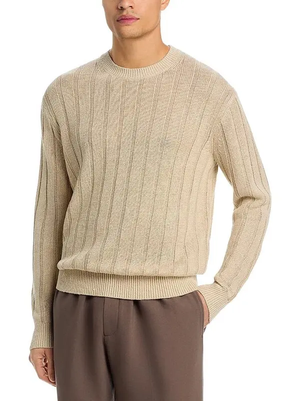 Madewell Wide Rib Crewneck Sweater - Natural