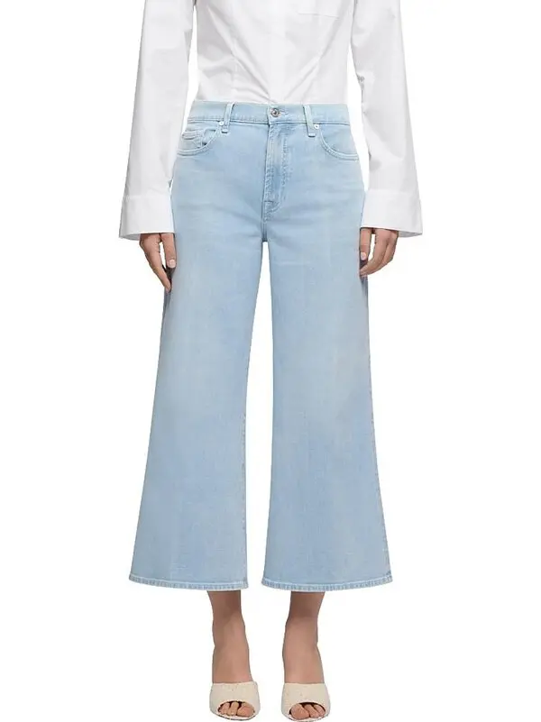 7 For All Mankind Petites Lotta Wide Ankle Jeans - Dewdrop